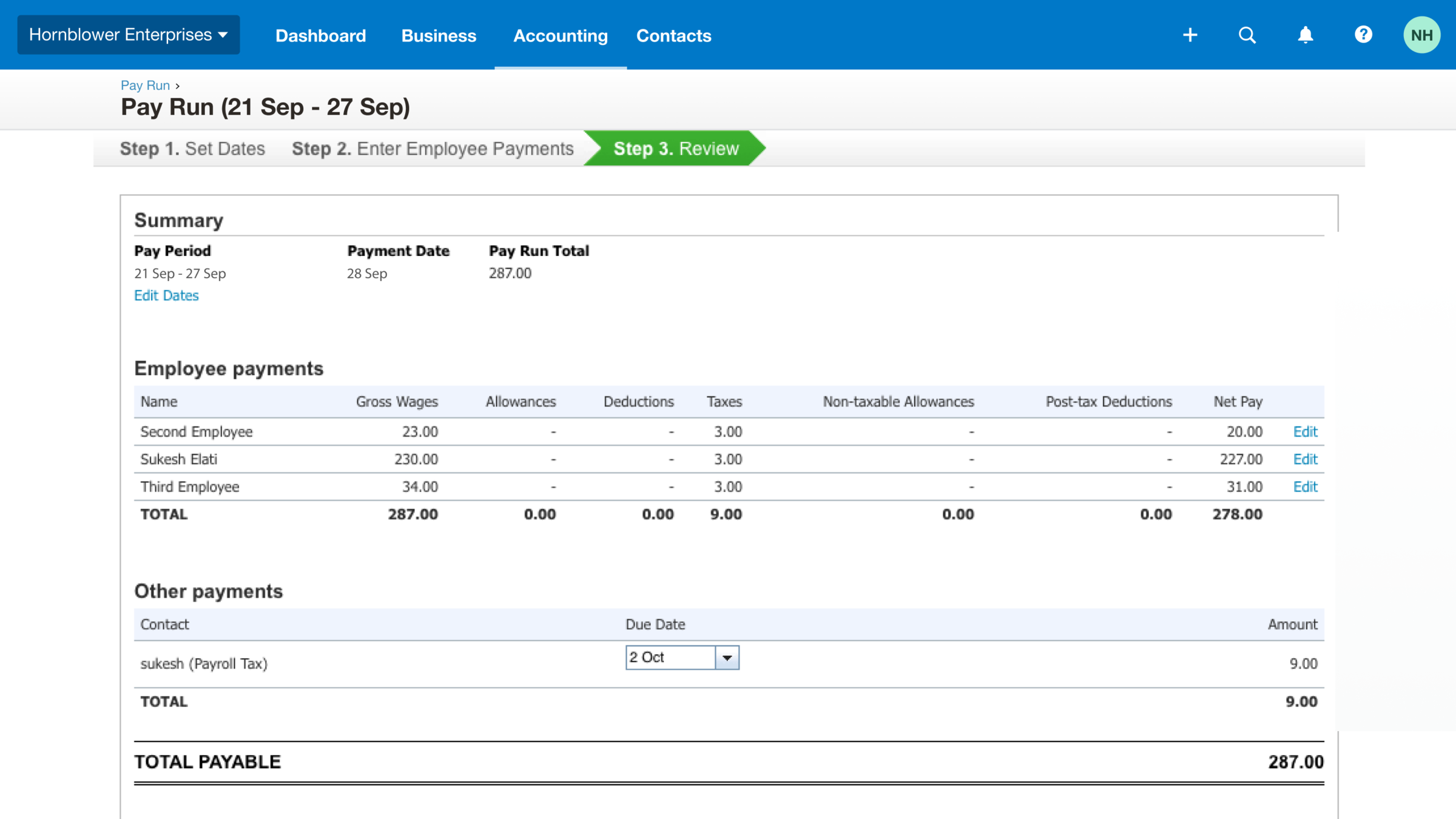 Payroll Records Online Online Pay Run Software Xero CA
